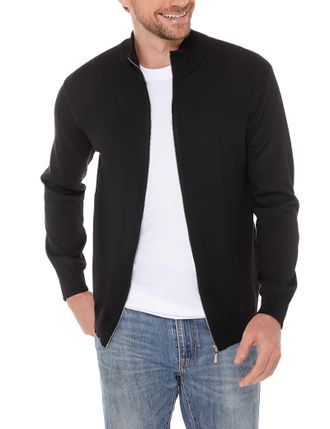 iClosam Pullover Herren Strickpullover mit Rei&szlig;verschluss Herrenstrickjacken Strickjacken Cardigan Schwarz XXL