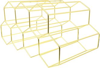 BESPORTBLE Wabenförmiger Weinhalter aus Metall mit 7 Fächern Stabiler Flaschenständer für Haushalt Bar und Esszimmer