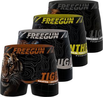 Freegun Lot de 4 boxers homme Wild Life