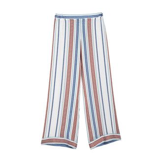 Zeus + Dione Strukturierte Seiden Wei&szlig;e Cropped Hose - - Trousers - Damen - Mehrfarbig - 2XS