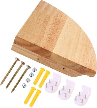 Artibetter Holz Eckregal Schweberegal Fanf&ouml;rmig Radius Wandregal Holzregal f&uuml;r Wohnzimmer Schlafzimmer Bad K&uuml;che Wandmontiert Installieren Dekoratives Wandboard 