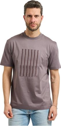 HUGO BOSS Homme, Tops, Violet, Taille: XL T-shirt &agrave; rayures verticales