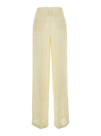 Semicouture Womens Trousers Linen Yellow