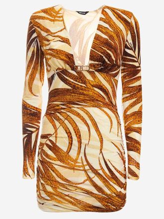 Just Cavalli Womens Dress Printed Stretch Viscose Multicolour