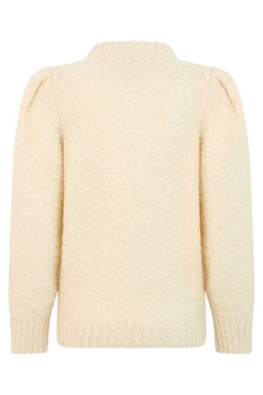 Isabel Marant Womens Sweater With Balloon Sleeves Ecru Virgin Wool