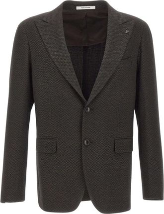 Tagliatore Blazer &agrave; revers pointus avec &eacute;pingle logo - Homme - Costumes - Brun - Taille: XL