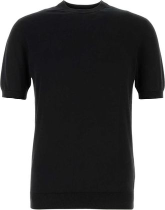 Fedeli Homme, Pulls, Noir, Taille: XL Pull Ras du Cou en Coton