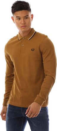Fred Perry Herren Fred Perry Langarm Twin Tipped Poloshirt in Gelb