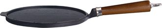 Ronneby Bruk 120840 48 x 24 x 5 cm Gusseisen Pfannkuchen/Crepes Pfanne mit Buche Griff, schwarz