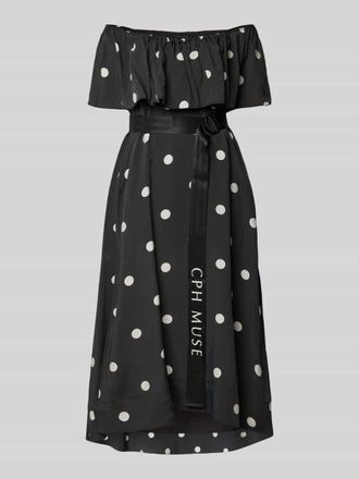 Copenhagen Muse Midikleid mit G&uuml;rtel und Carmen-Ausschnitt Modell FIE