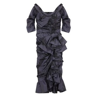 Moschino Langes elegantes Kleid mit V-Ausschnitt - - Dresses - Damen - Grau - S