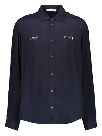 Off-white chemise &agrave; logo imprim&eacute; - Bleu