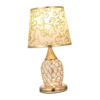 NUOBESTY Kristall Tischlampe Nachttischlampe Mit Eu Stecker Romantische Led Nachttischleuchte Metallfassung Warmwei&szlig; Schlafzimmer Wohnzimmer Dekoration