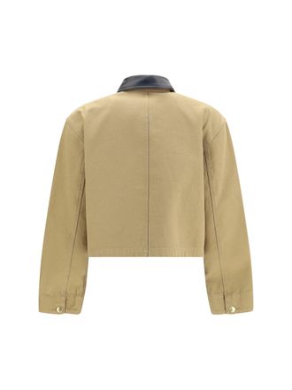 Balenciaga Womens Heavy Cotton Cropped Jacket Beige