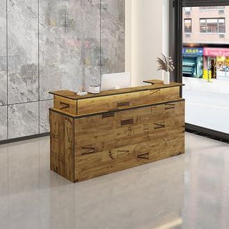 Generic Compteur de r&eacute;ception compact en bois pour caisses et r&eacute;ceptions. Id&eacute;al pour les bureaux, les salons et les espaces de vente au d&eacute;tail. Bureau dordina