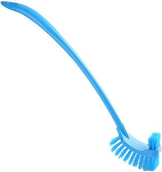 Garneck Doppelseitige Wc bürste mit Langem Griff Umweltfreundlich Stark Sauber Hygienisch mit Praktischem Aufhängebohrung für Bad Toilettenreinigung Blaue Klo