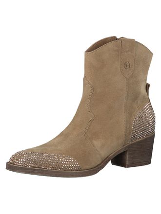 Tamaris Damen Boots mit Absatz Leder Blockabsatz; CAMEL COMBINED/braun; 36 EU