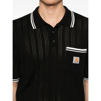 Carhartt Work in Progress Ribbed Cotton with Chest Pocket Polo - Black