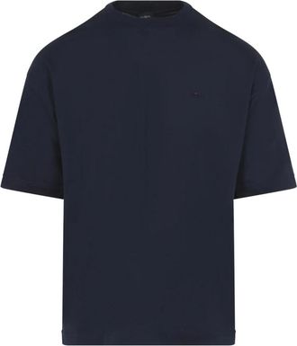 Kiton Rundhals-T-Shirt - - Tops - Herren - Blau - XL