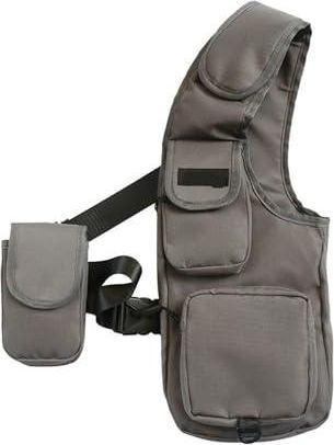 Generico Sac de poitrine pour hommes et femmes - Sac &agrave; dos de gilet de travail fonctionnel hip-hop pour le style de rue, Lightgray, Taille unique