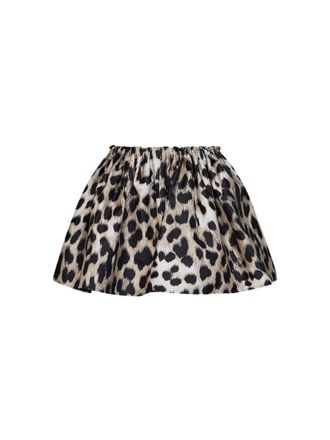 Givenchy Womens Mini Skirt Leopard Jacquard Beige Multicolour Polyester