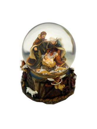 Musicboxworld Musicbox World Kinderbett Schneekugel spielt die Melodie Stille Nacht, Mehrfarbig