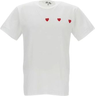 Comme Des Gar&ccedil;ons Femme, Tops, Blanc, Taille: 40 FR Three Hearts T-Shirt