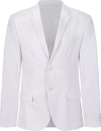 Calvin Klein Homme, Vestes, Blanc, Taille: L Blazer Tailleur en Lin