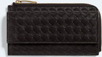Bottega Veneta &Eacute;tui pour cartes zipp&eacute; Intrecciato Piccolo avec rabat - Marron - Femme - Unisex