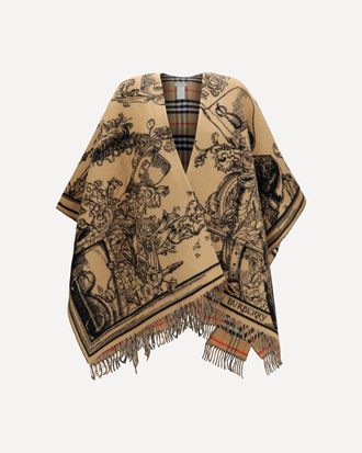 Burberry Wool Knight-motif Cape Female UNI