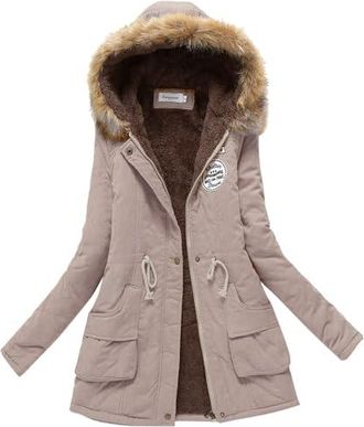 Generic Vestes chaudes et &eacute;paisses pour femmes, manteau dhiver en polaire doubl&eacute; &agrave; la mode, manteau &agrave; capuche, v&ecirc;tements dext&eacute;rieur 2026, kaki, XXL