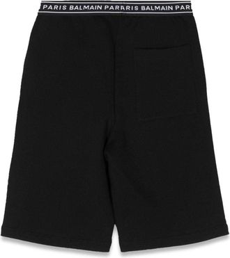 Balmain Cotton Sweatshirt Bermuda Shorts - Black