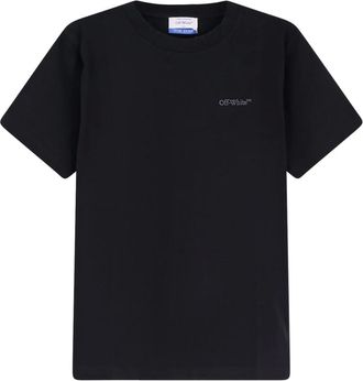 Off-white Homme, Tops, Noir, Taille: 2XL T-shirt ras du cou en coton