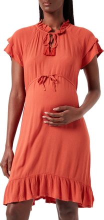 Noppies Maternity Damen Dress Short Sleeve Mila Kleid, Hot Sauce-P887, XXL