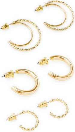 Au Printemps Paris Lot de 3 paires de boucles doreille