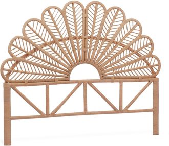 Sweeek Alices Home - Kopfteil aus Rattan Natur passend f&uuml;r Betten mit Einer Breite von 160 cm, B 160 x T 6 x H 130 cm