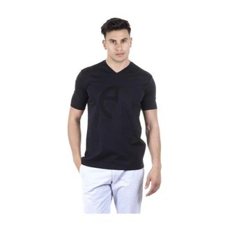 Armani V-Neck Logo T-Shirt - - Tops - Herren - Blau - 3XL