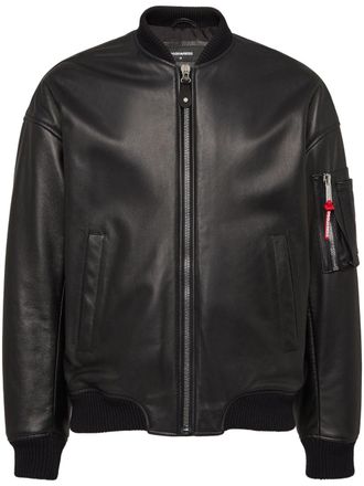 Dsquared2 veste bomber en cuir - Noir