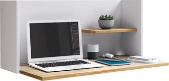 VCM Holz Hänge Schreibtisch Wandlaptoptisch Workstation Computertisch Workas