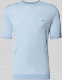 Fynch-Hatton Strick T-Shirt mit Rundhalsausschnitt und Label-Stitching