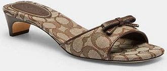Coach Sandale Aus Signature-Jacquard Mit Kitten Heel Und Schleife