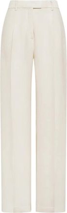 Seventy Femme, Pantalons, Blanc, Taille: 38 FR Pantalon long en viscose cr&ecirc;pe micro-nid dabeille