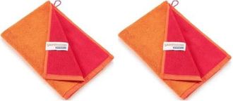 Bassetti New Shades G&auml;ste-Handtuch aus 100% Baumwolle in der Farbe Mandarine O2, Ma&szlig;e: 40x60 cm - 9327874 (Packung mit 2)