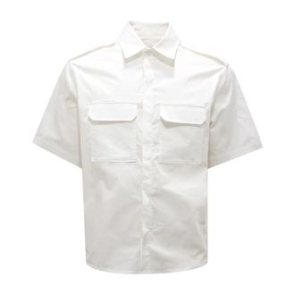 Neil Barrett Milit&auml;rpolizei Detail Kurzarmhemd - - Shirts - Herren - Wei&szlig; - L