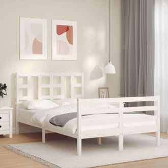 vidaXL Cadre de lit sans matelas blanc 120x200 cm bois massif Vidaxl