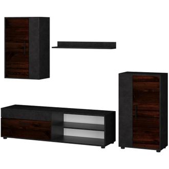 Vicco Wohnwand Berno, Braun, 4er Set