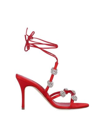 Manolo Blahnik Sandalen - Elsaka Sandals - Gr. 37,5 (EU) - in Rot - f&uuml;r Damen