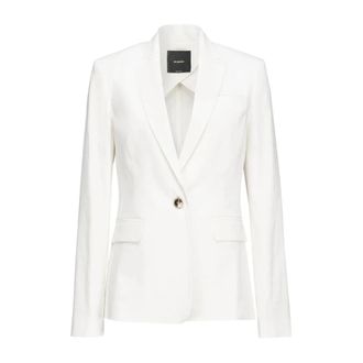 Pinko Wei&szlig;e Leinen Seiden Ausgeglichene Jacke - - Jackets - Damen - Wei&szlig; - L