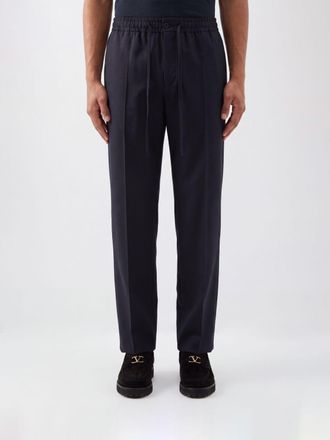 Valentino Garavani Pantalon en twill avec taille &eacute;lastiqu&eacute;e et cordon de serrage