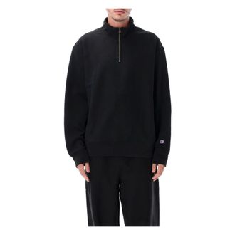 Champion Reverse Weave Half Zip Sweatshirt - - Sweatshirts & Hoodies - Herren - Schwarzk - XL